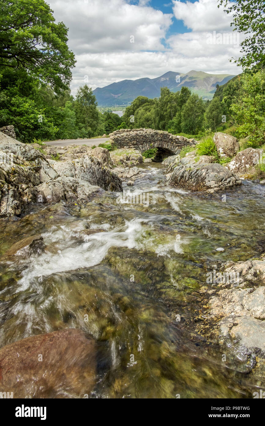 Ashness Bridge, Keswick, Lake District, Cumbria, England Stock Photo ...