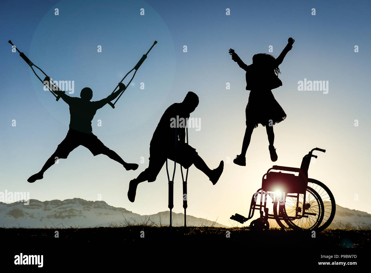 cheerful,happy and positive for disabled people Stock Photo - Alamy