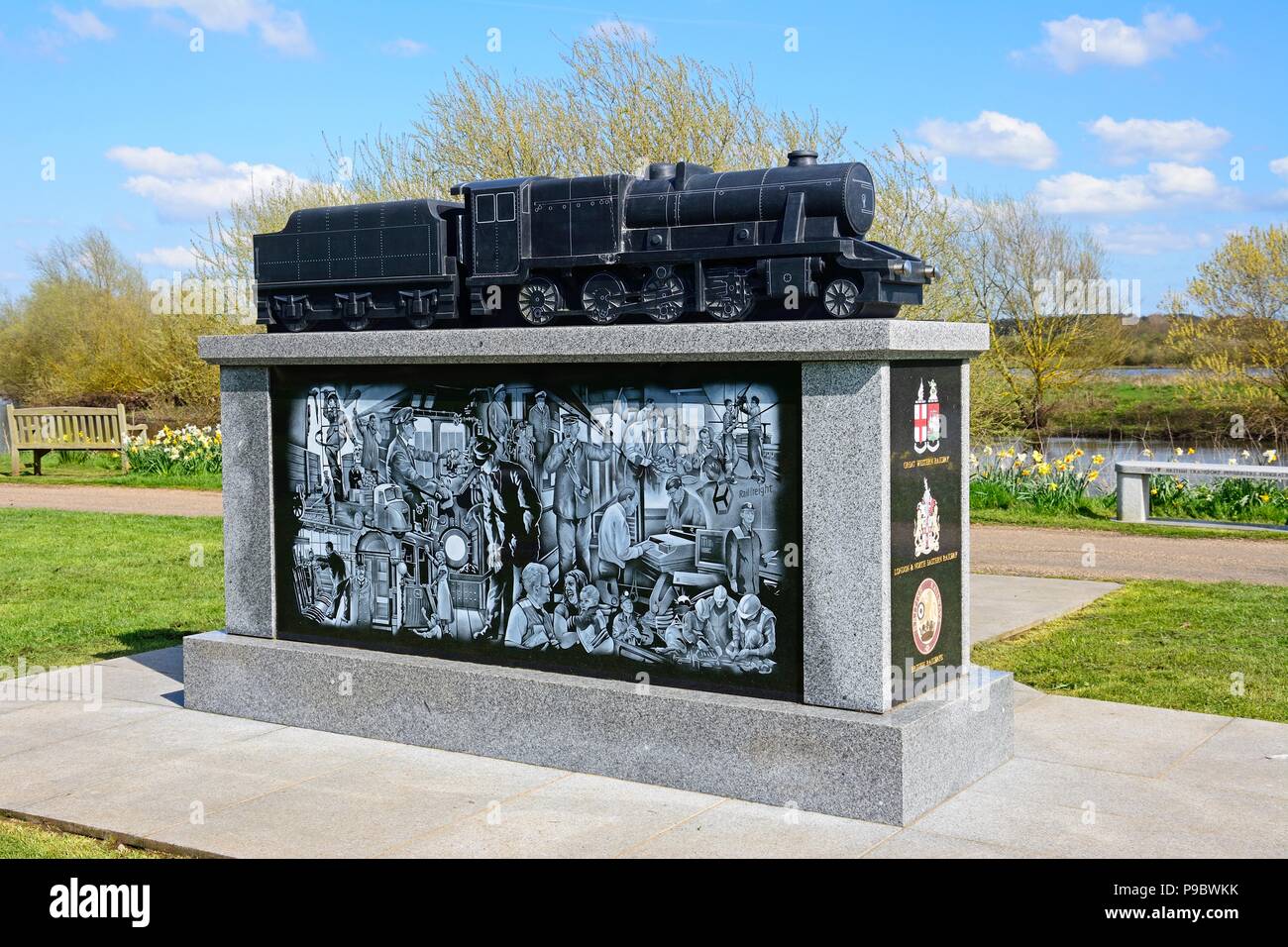 The railway industry memorial at the National Memorial Arboretum ...
