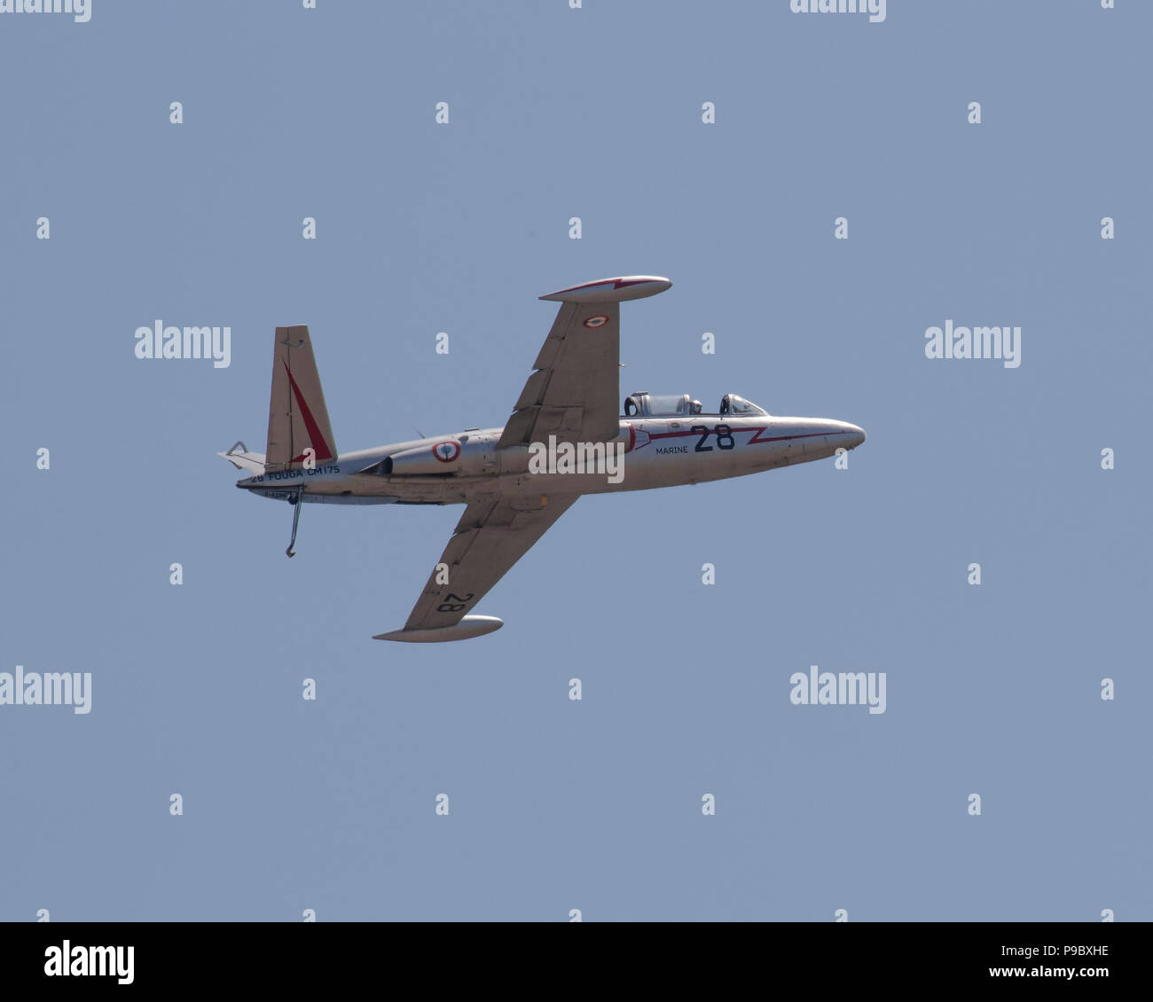 French Fouga CM.175 Zephyr flying at the annual RNAS Yeovilton Air Day ...