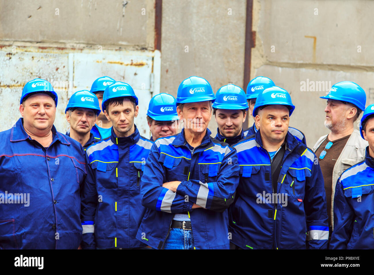 Group of builders in hardhats. Business, building, teamwork and people ...