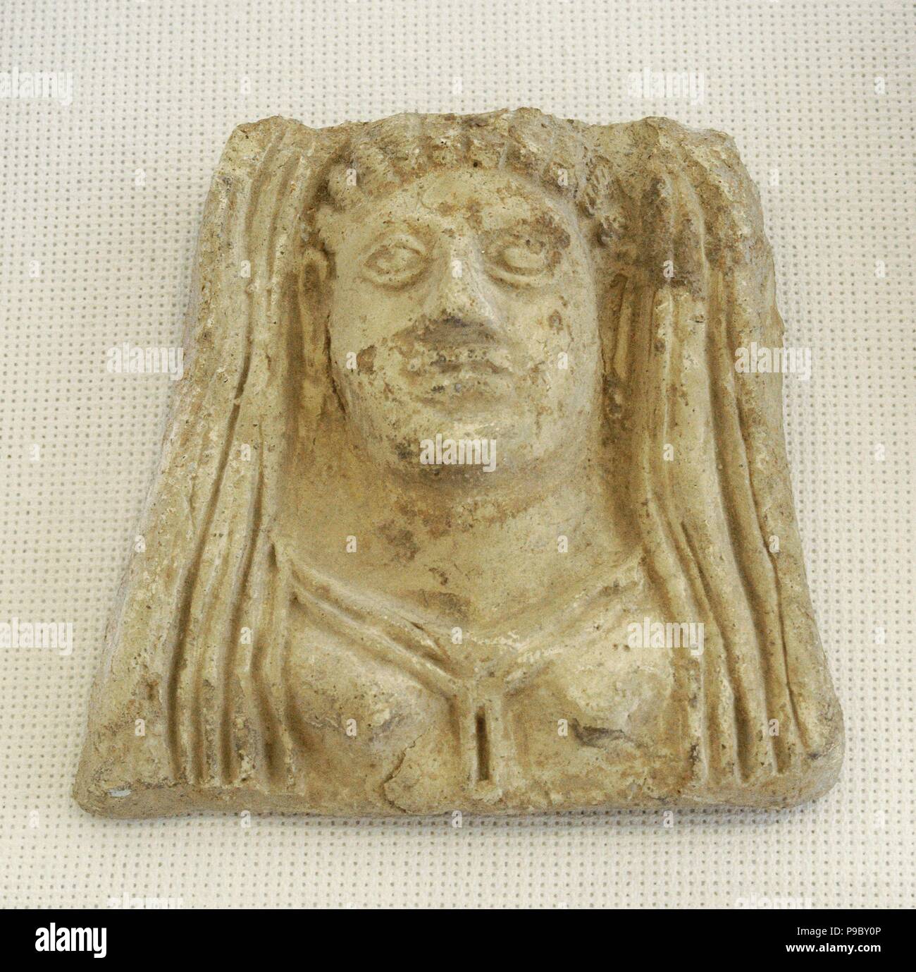 Roman antefix. Vertical block which terminates the covering tiles of ...