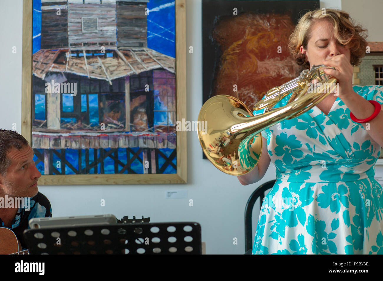 Jazz Duo in performance Stock Photo - Alamy