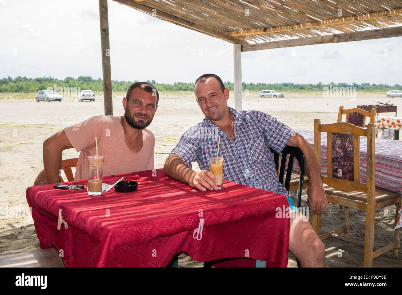 Albania, Divjake, the beach, young men Stock Photo - Alamy
