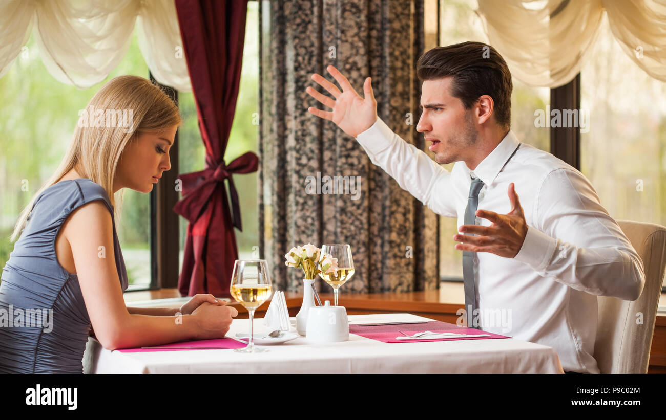 Angry girl at restaurant hi-res stock photography and images - Alamy