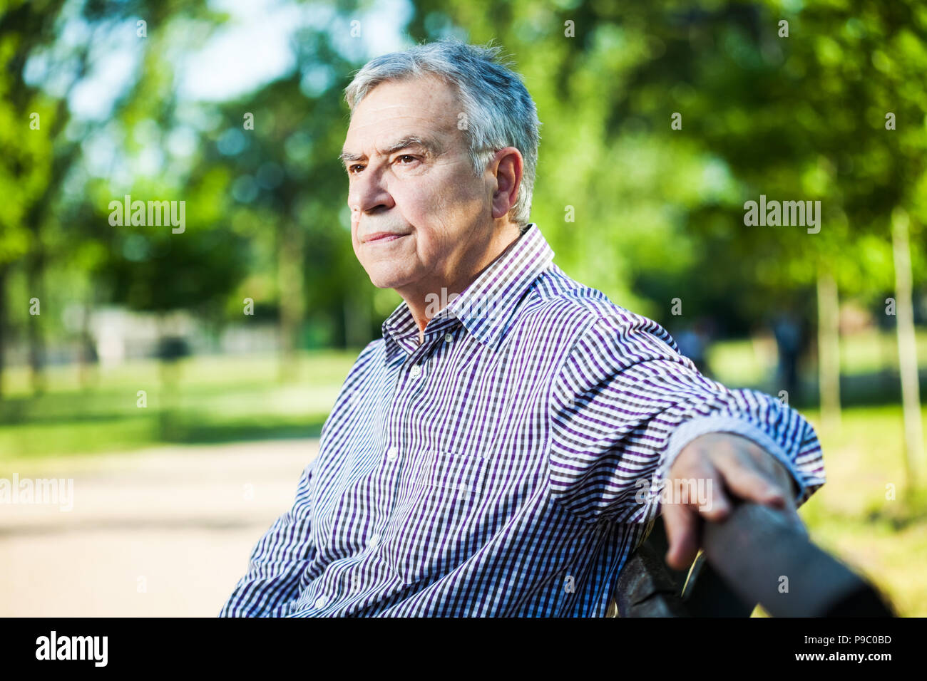 Portrait of worried senior man Stock Photo - Alamy