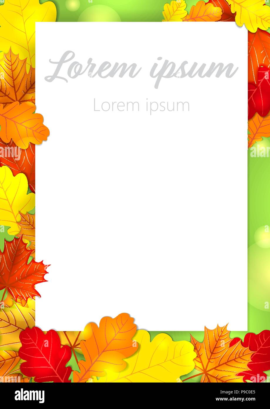 Autumn leaves oak maple background back to school Stock Vector Image ...