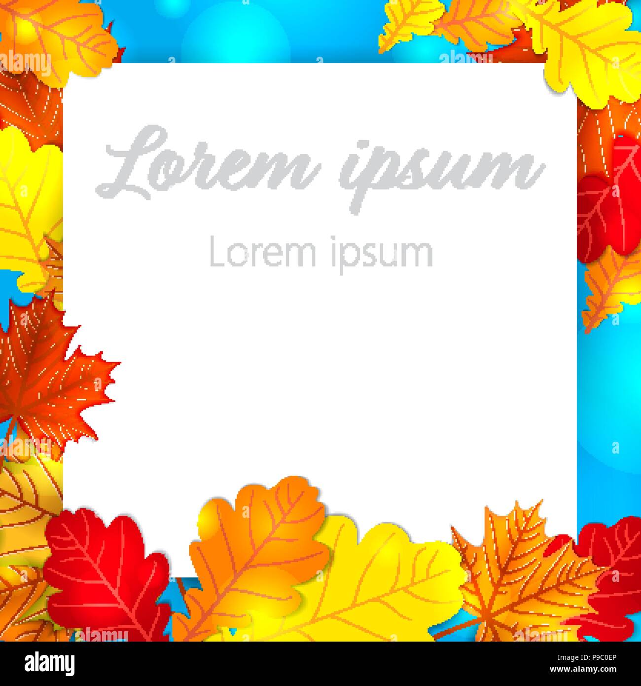 Autumn leaves oak maple background back to school Stock Vector Image ...