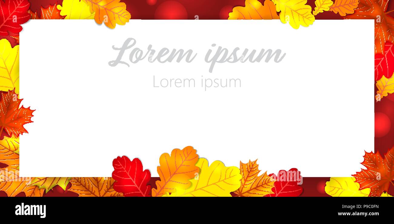 Autumn leaves oak maple background back to school Stock Vector Image ...