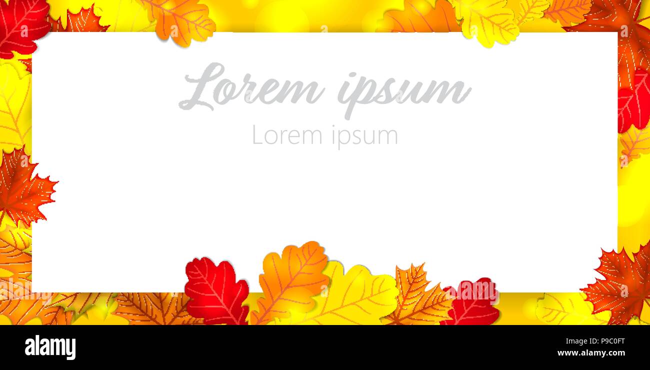 Autumn leaves oak maple background back to school Stock Vector Image ...