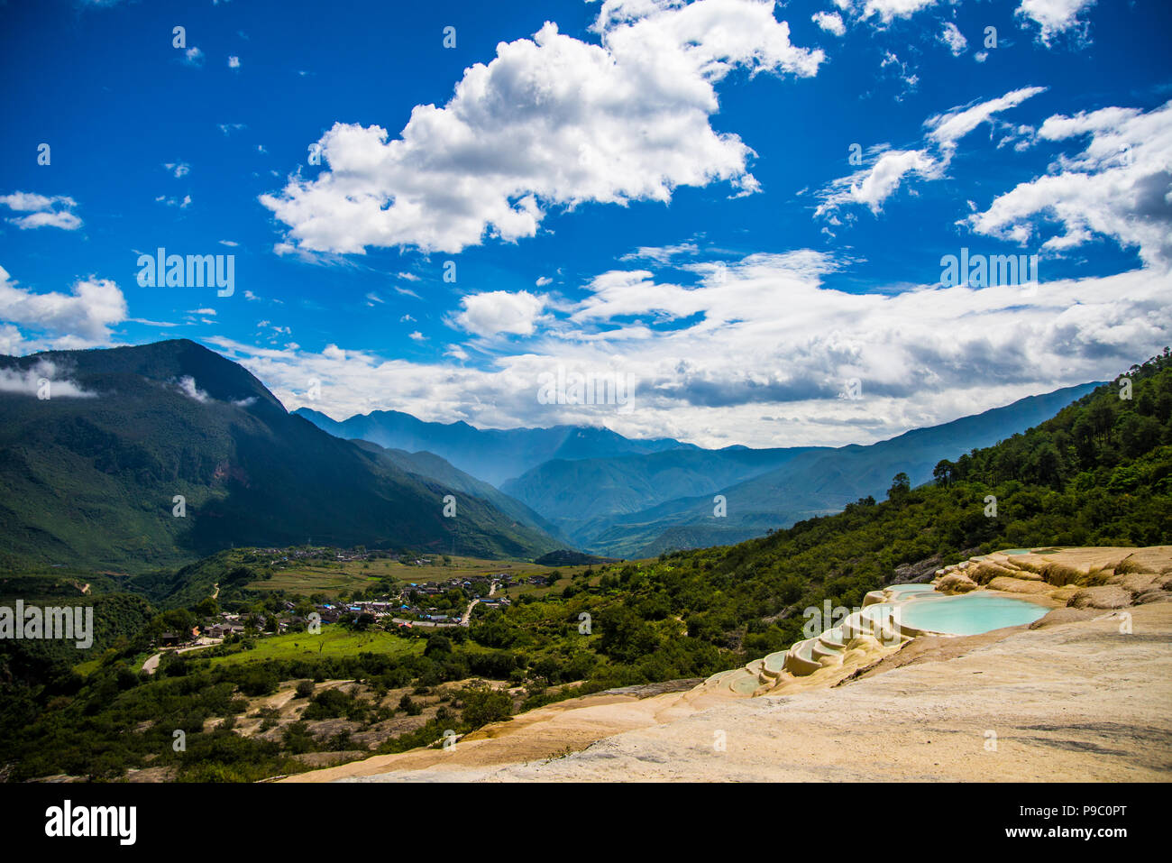 Geological formation The White Water Terraces (Baishui Tableland) are ...