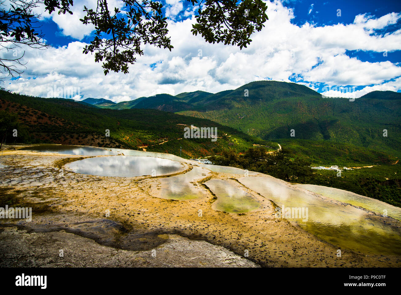 Geological formation The White Water Terraces (Baishui Tableland) are ...