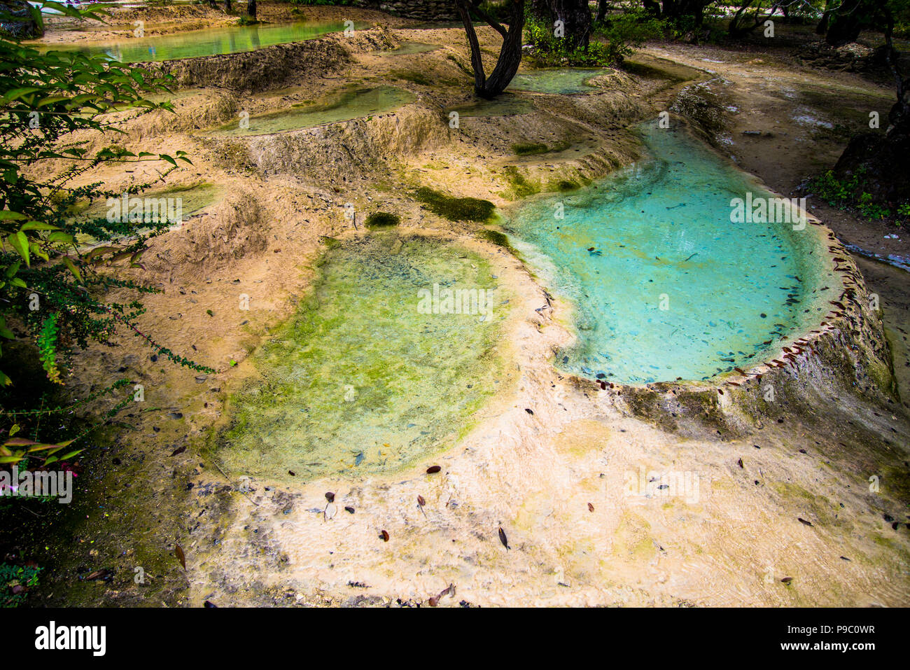 Geological formation The White Water Terraces (Baishui Tableland) are ...