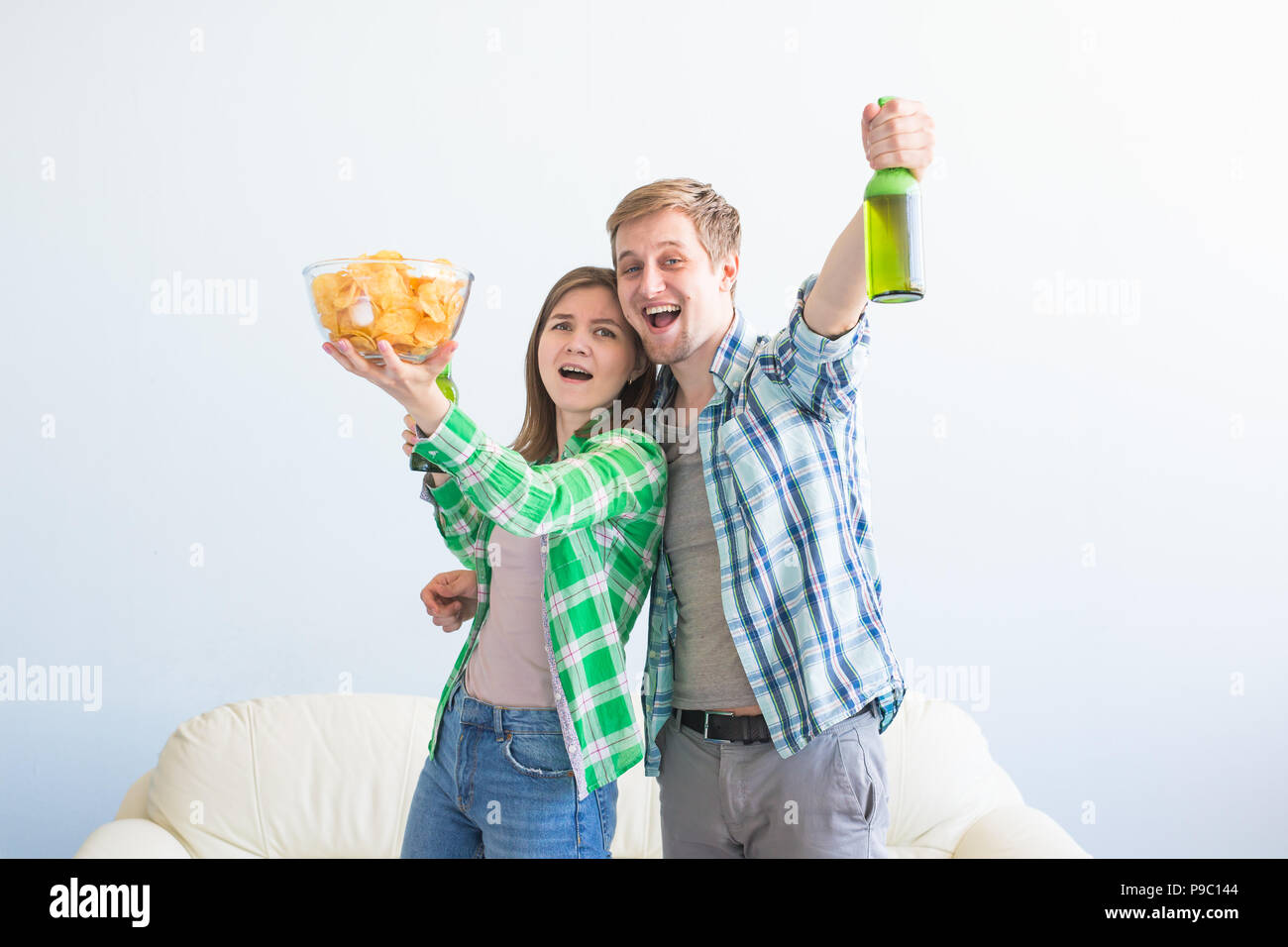 Family watching tv world cup hi-res stock photography and images - Alamy