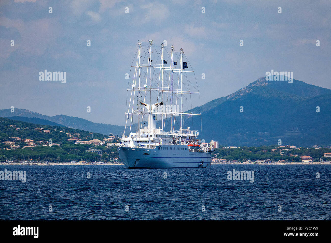 Club Med 2 Sailing Ship on the Cote d'Azur in the South of France Stock ...