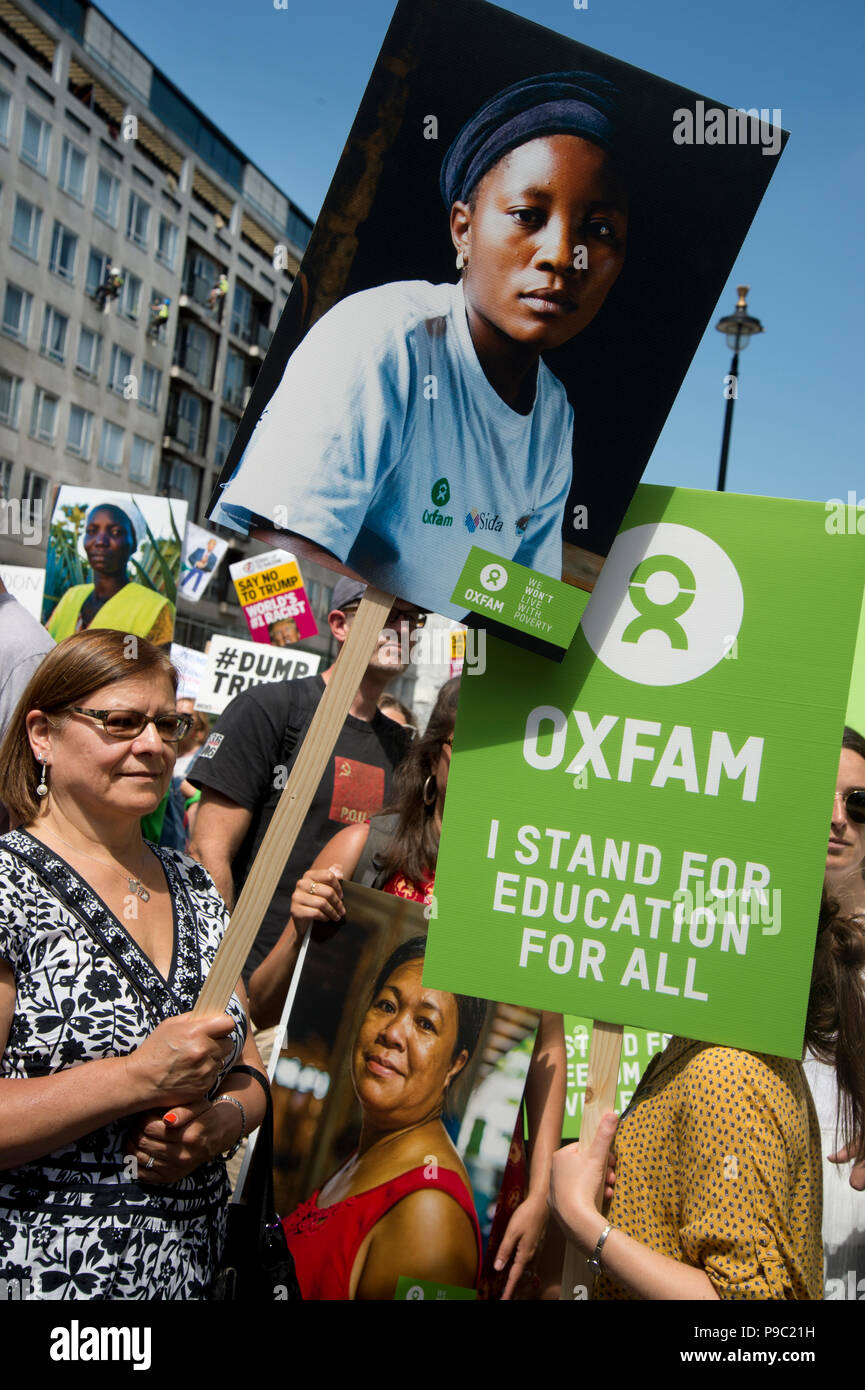 July 13th 2018.Central London. Demonstration against the visit of US ...