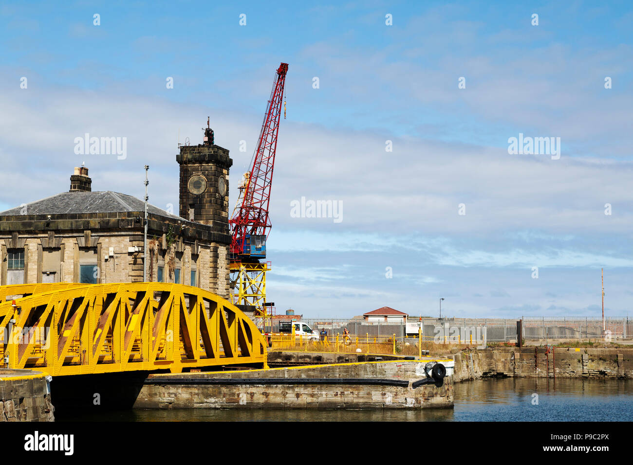 The Gladstone Swing Bridge at the Port of Sunderland in north-east ...