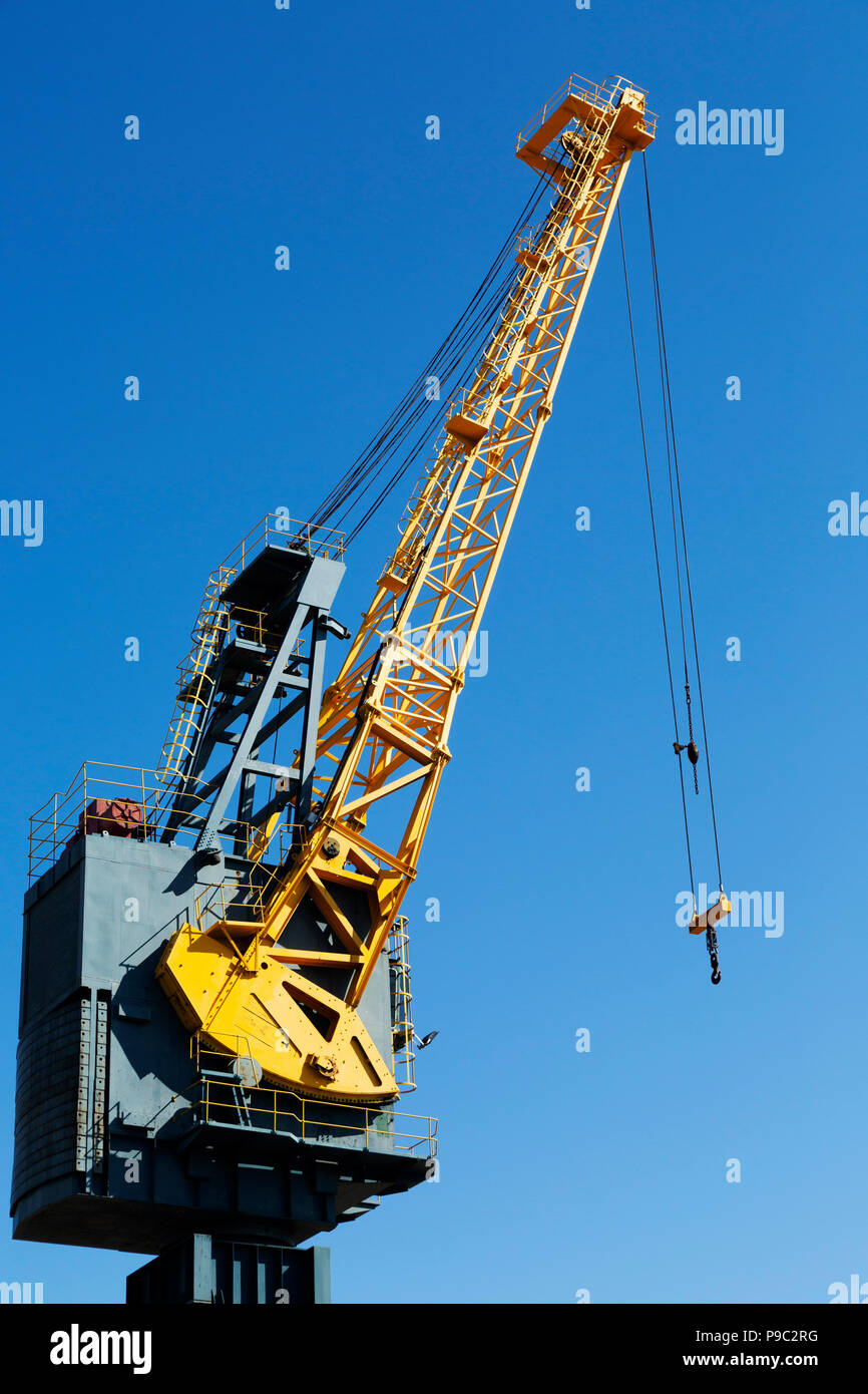 Crane at the Port of Sunderland in north-east England. The dockside ...