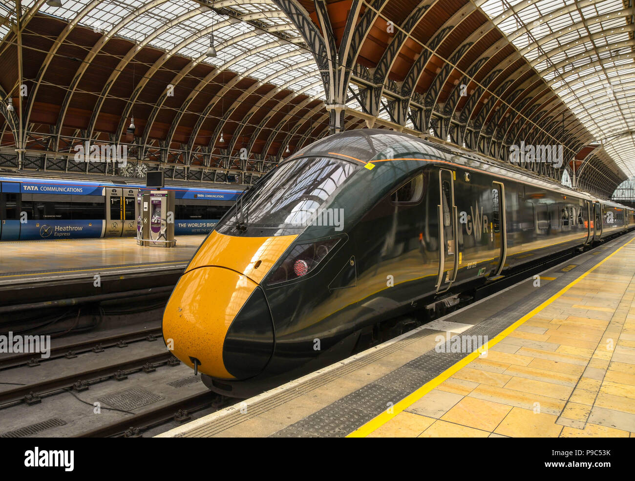 New Class 800 electro diesel inter city train alongside a platform in ...