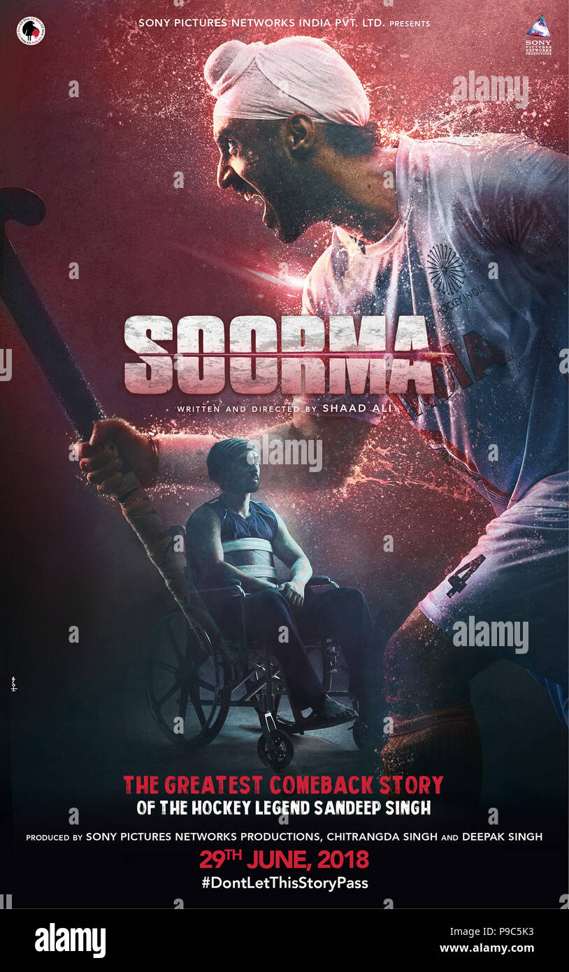 SOORMA, Indian poster, Diljit Dosanjh, 2018. © Sony Pictures Networks ...