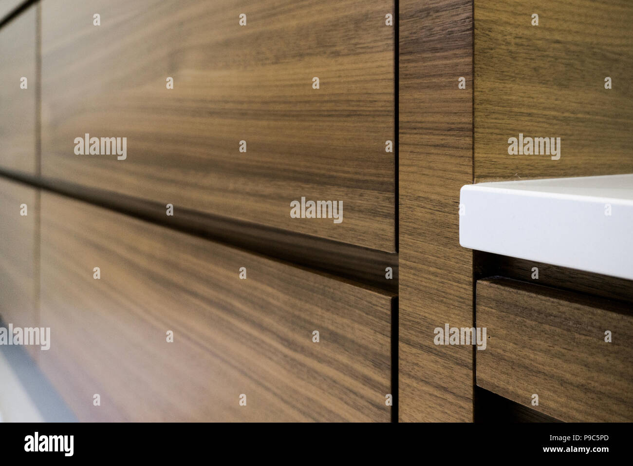 Wooden bathroom vanity detail and texture Stock Photo - Alamy