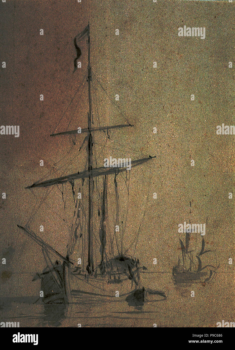 A ketch at anchor Stock Photo - Alamy