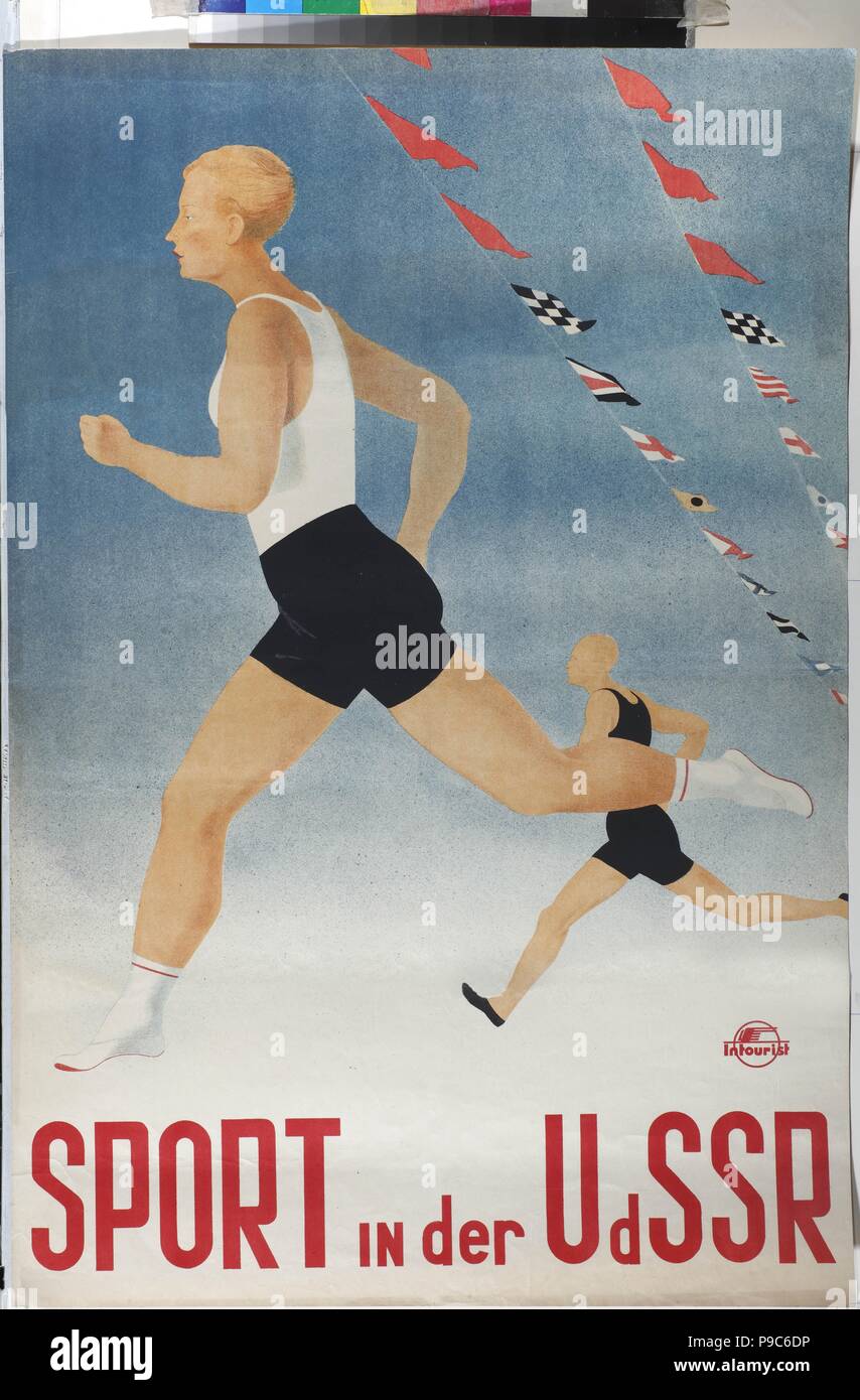 Sport in the USSR (Poster of the Intourist company). Museum: Russian ...