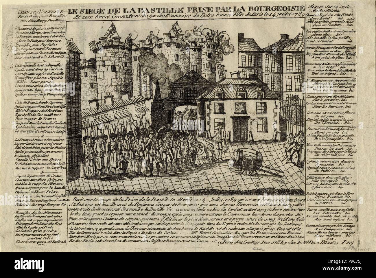 The Storming of the Bastille on 14 July 1789. Museum: PRIVATE ...
