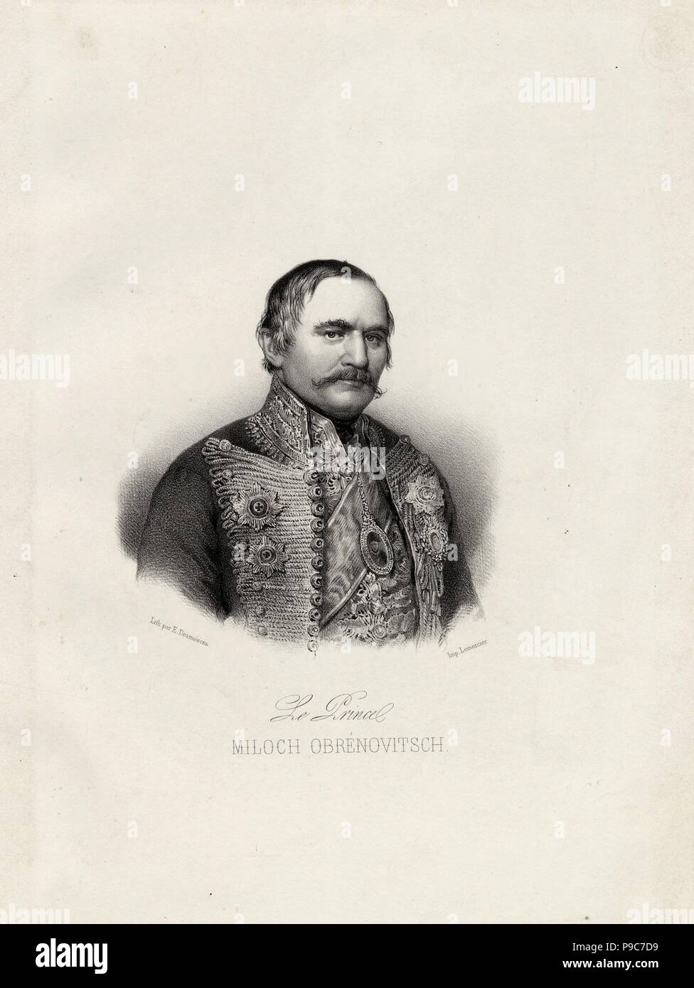 Miloš Obrenovic I (1780-1860), Prince of Serbia. Museum: PRIVATE ...