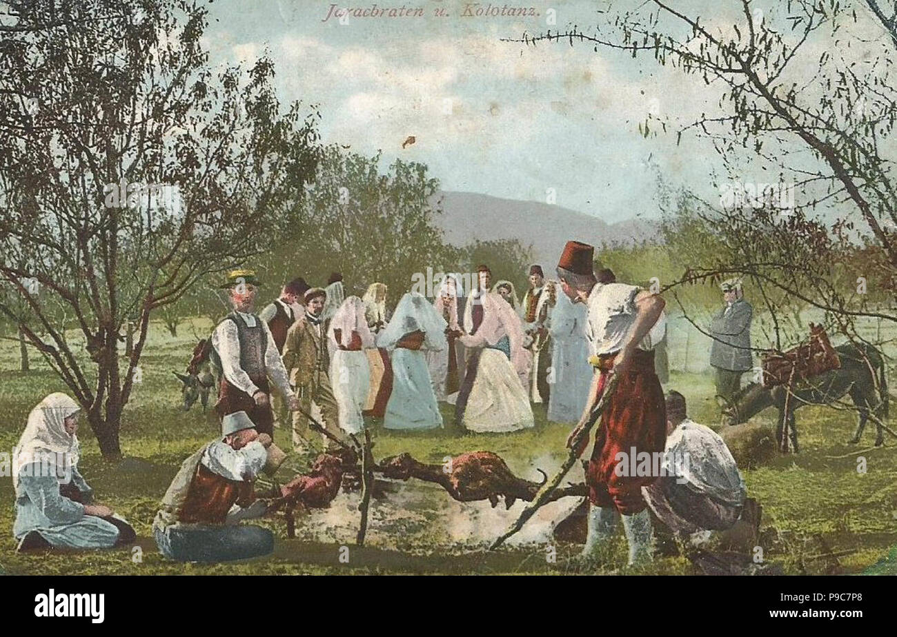 A lamb roast and ‘kolo‘ (circle) dancing - Bosnia and Herzegovina 1895 ...