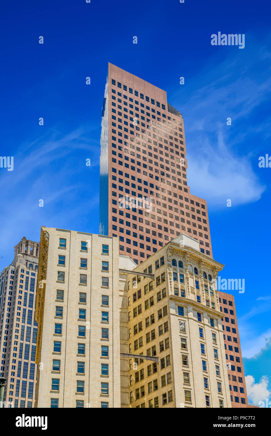 Modern Skyscraper Behind Classic Building Stock Photo - Alamy