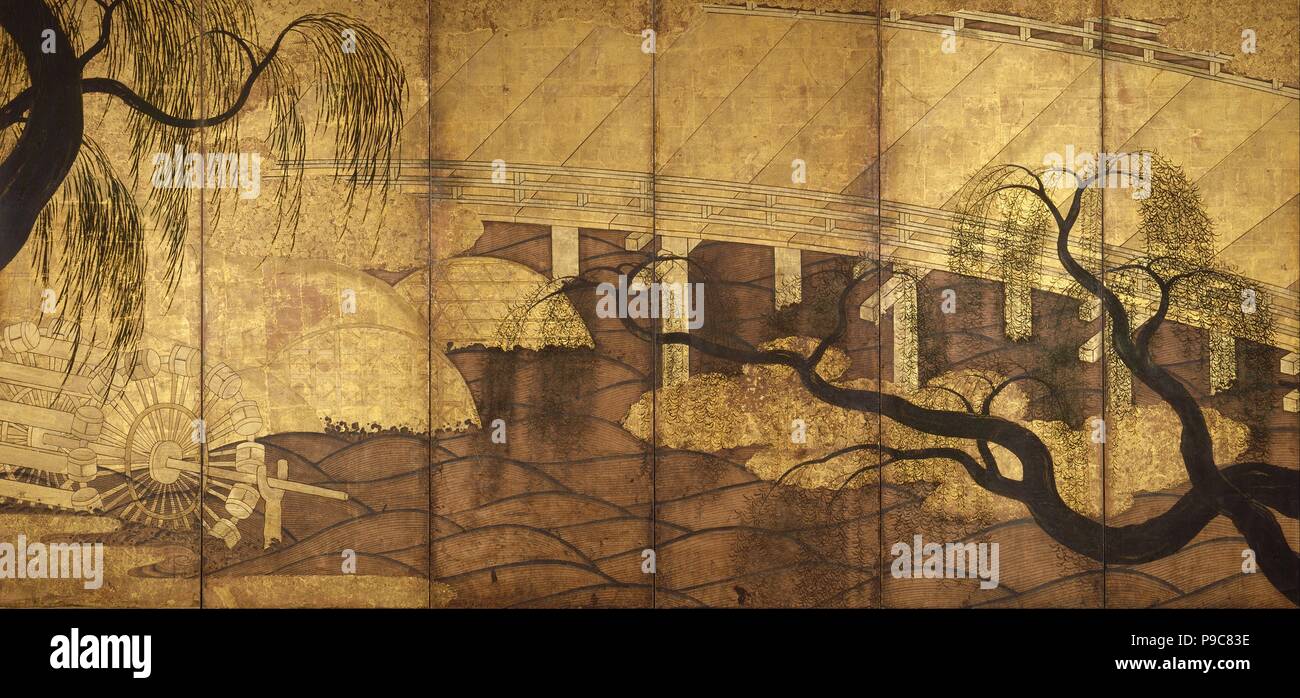 The River Bridge at Uji. Museum: Nelson-Atkins Museum of Art, Kansas ...