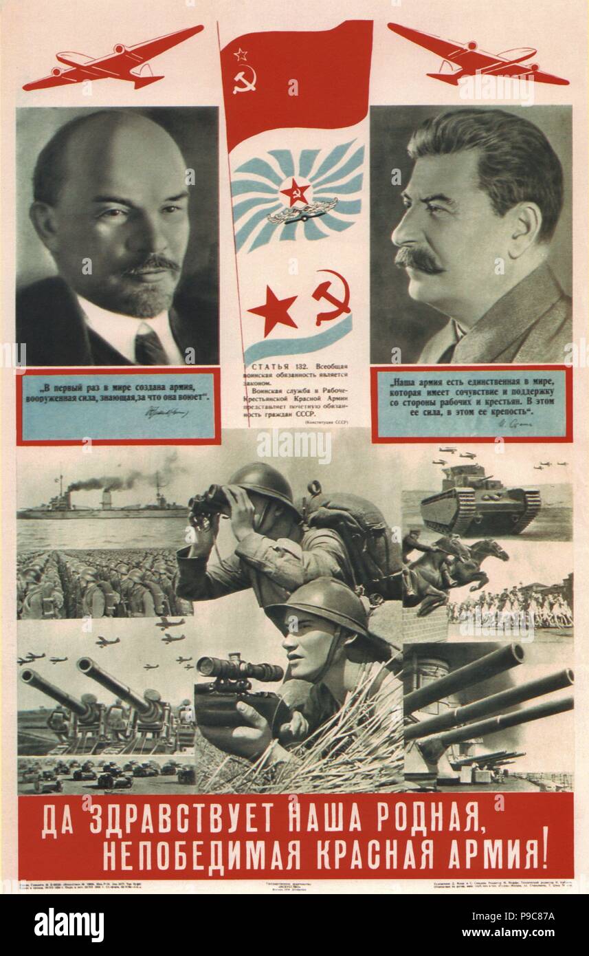 Soviet propaganda poster stalin lenin hi-res stock photography and ...