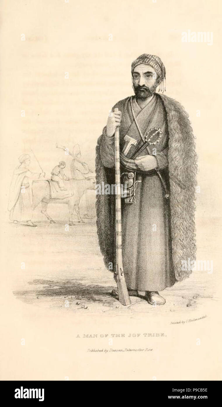 A man of the Jaf tribe, 1836 Stock Photo - Alamy