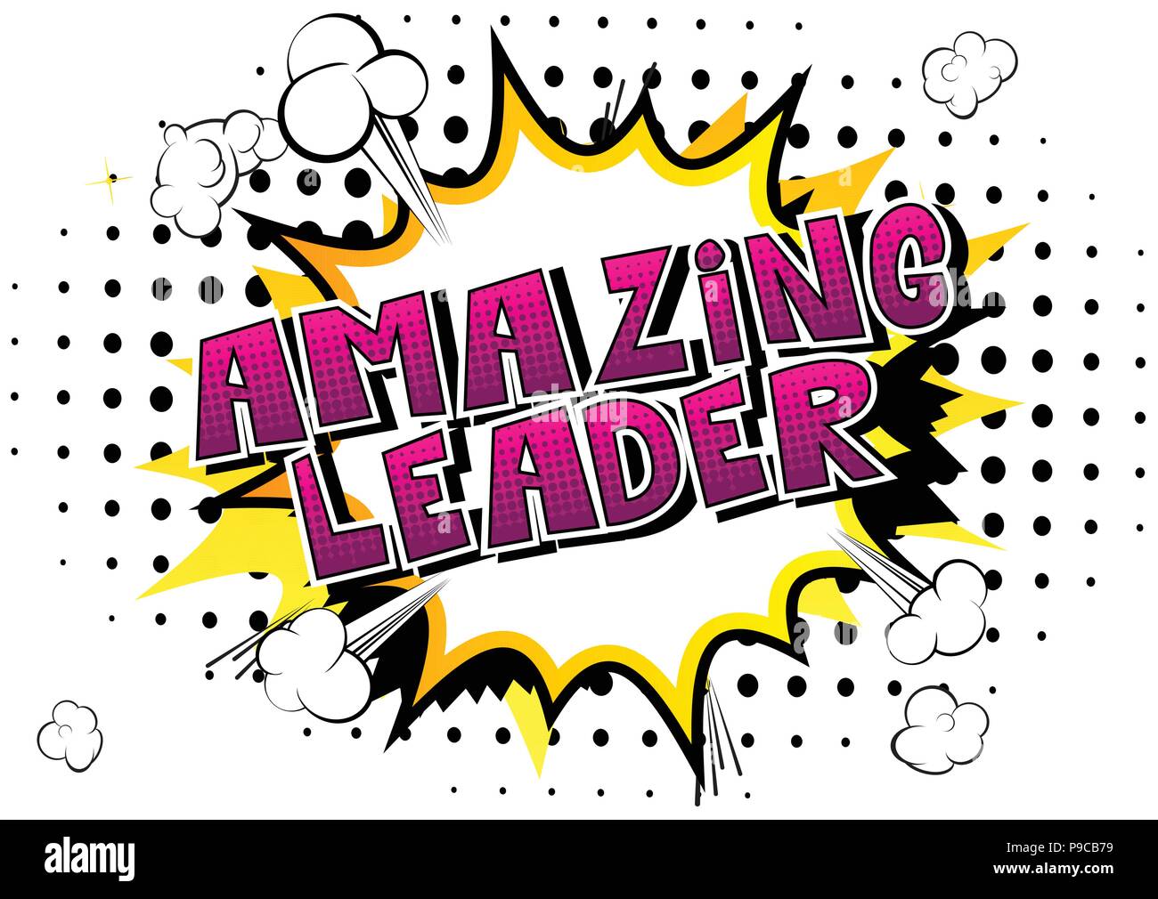 Amazing Leader - Comic book style word on abstract background Stock ...