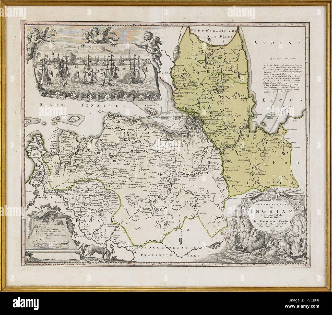 Map of Ingria with View of Saint Petersburg. Museum: PRIVATE COLLECTION ...