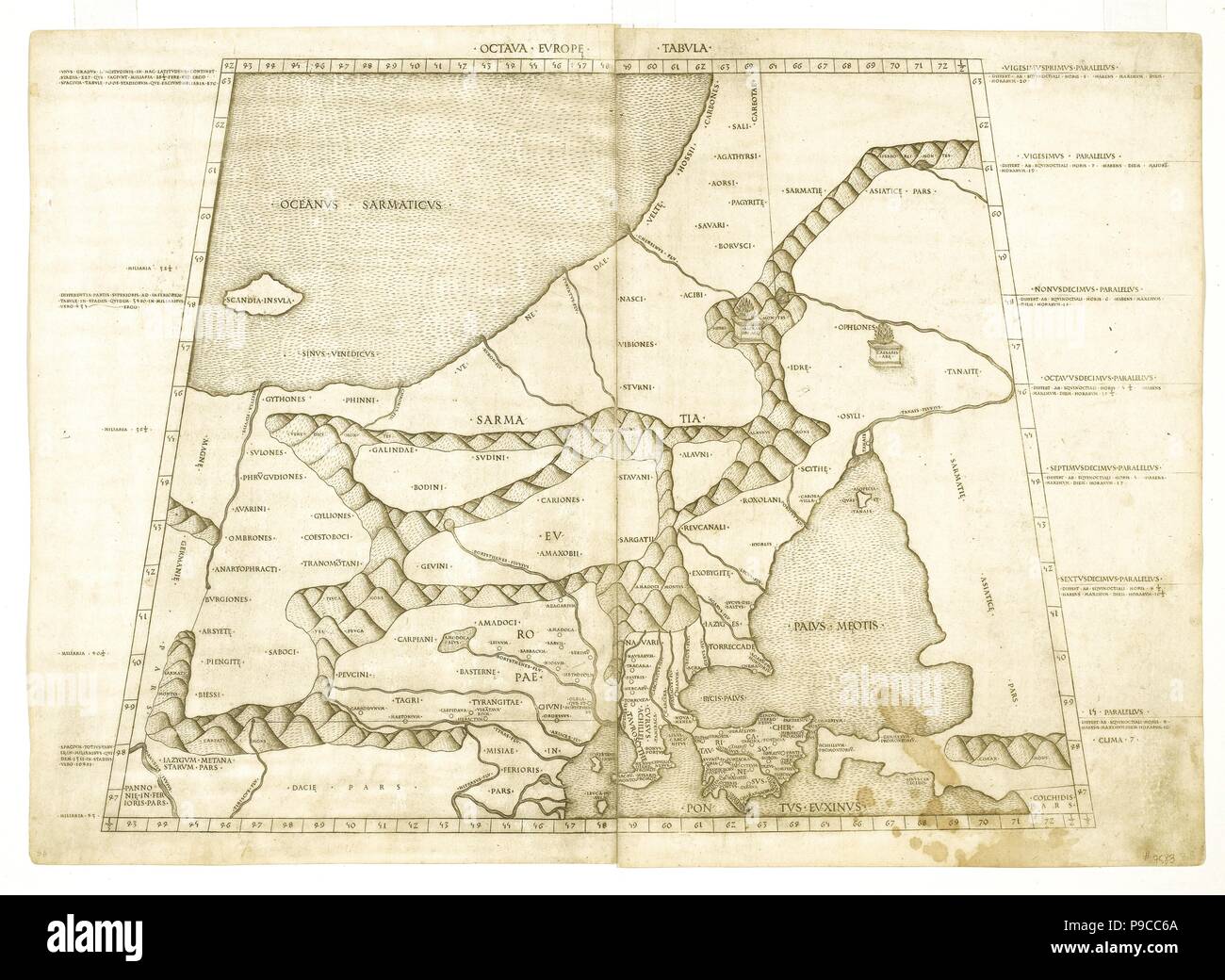 Map of Muscovy by Ptolemy (Octava Europe Tabula). Museum: PRIVATE ...