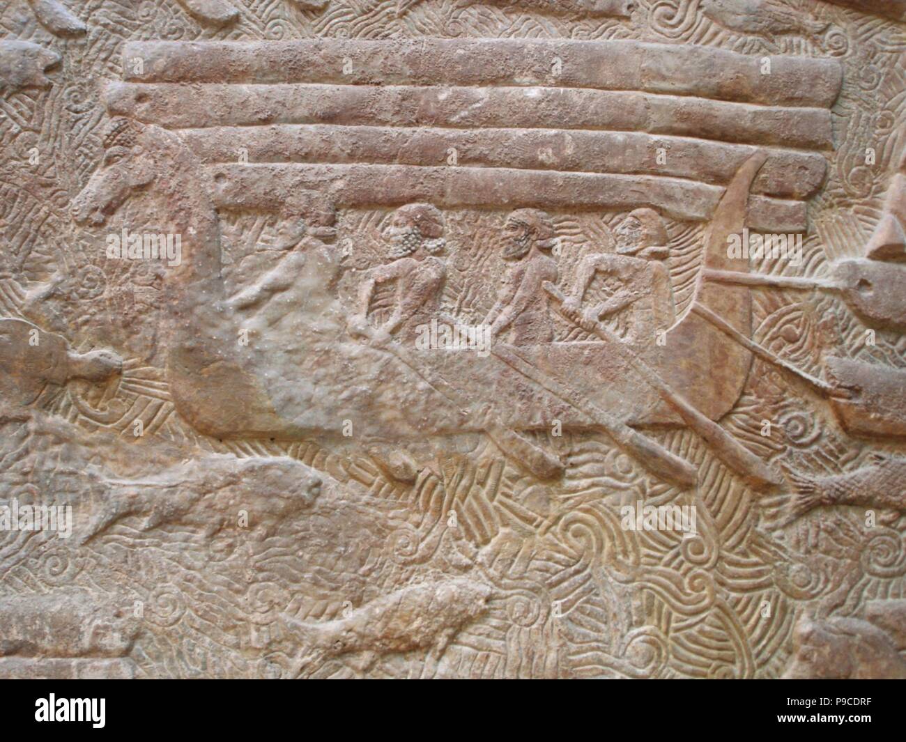 Transport of Lebanese cedar. Low-relief from the palace of Sargon II in ...