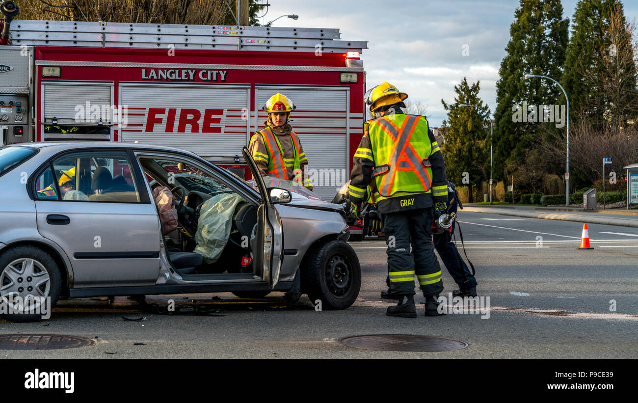 The aftermath of a car crash accident. Car crash dangerous accident on ...