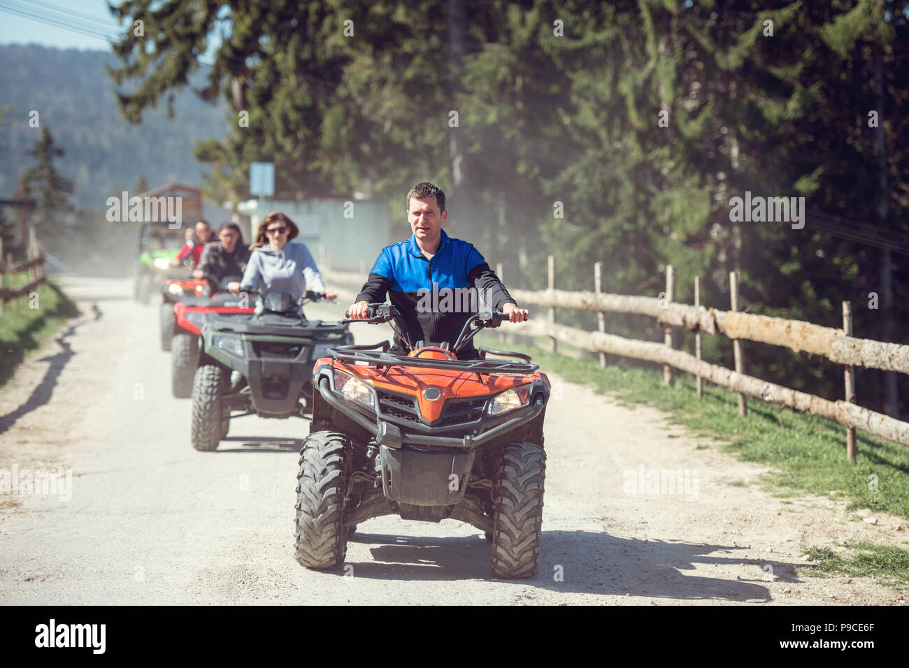 man riding atv vehicle on off road track ,people outdoor sport ...