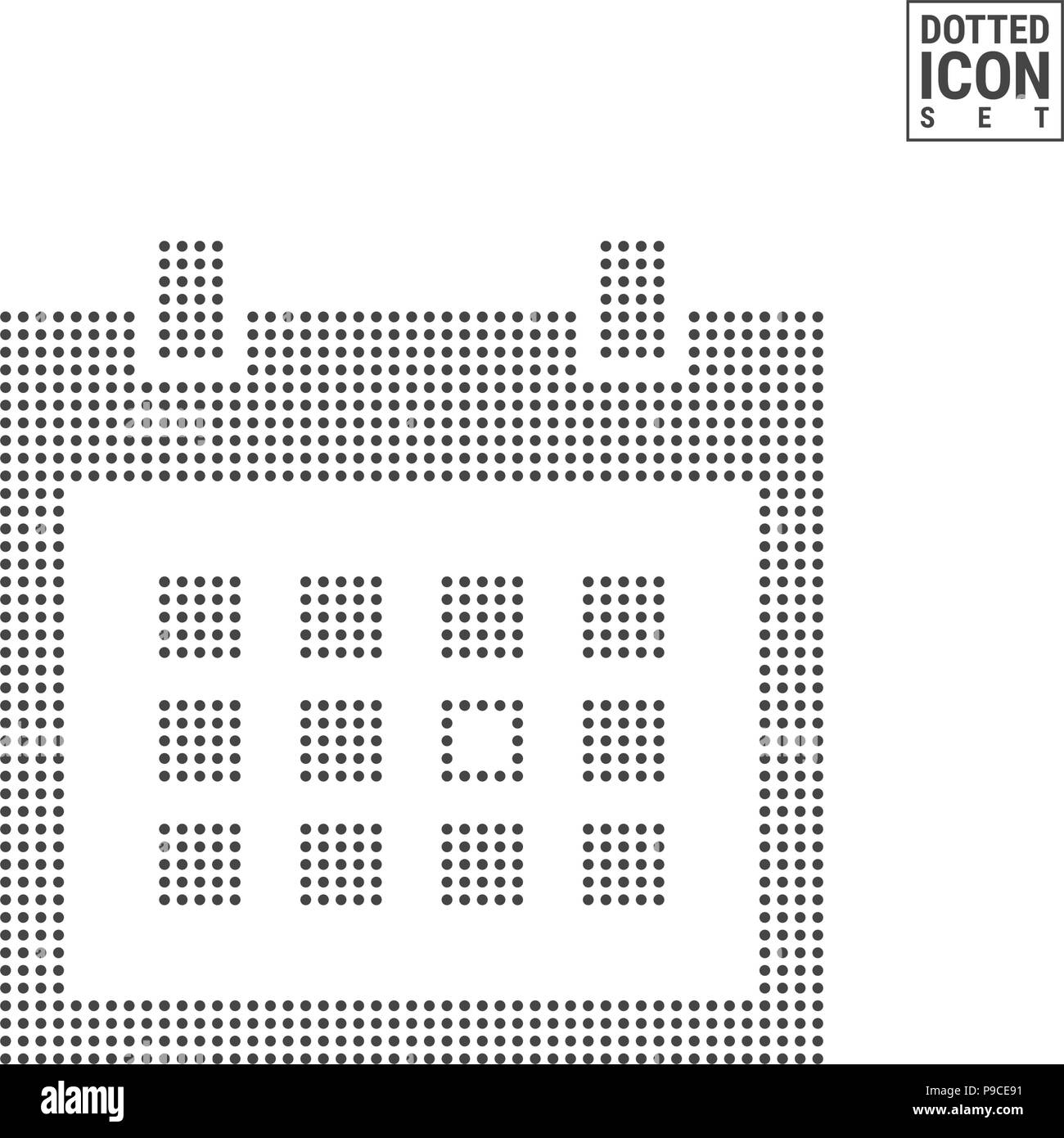 Calendar Dot Pattern Icon. Calendar Dotted Icon Isolated on White ...