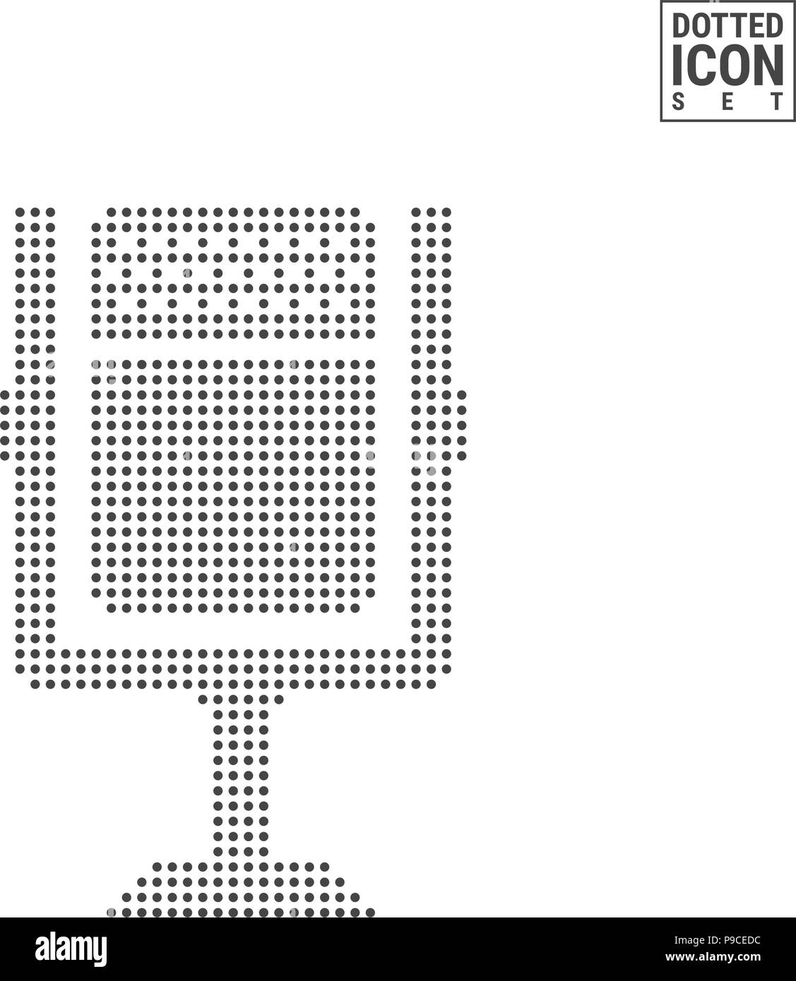 Microphone Dot Pattern Icon. Microphone Dotted Icon Isolated on White ...