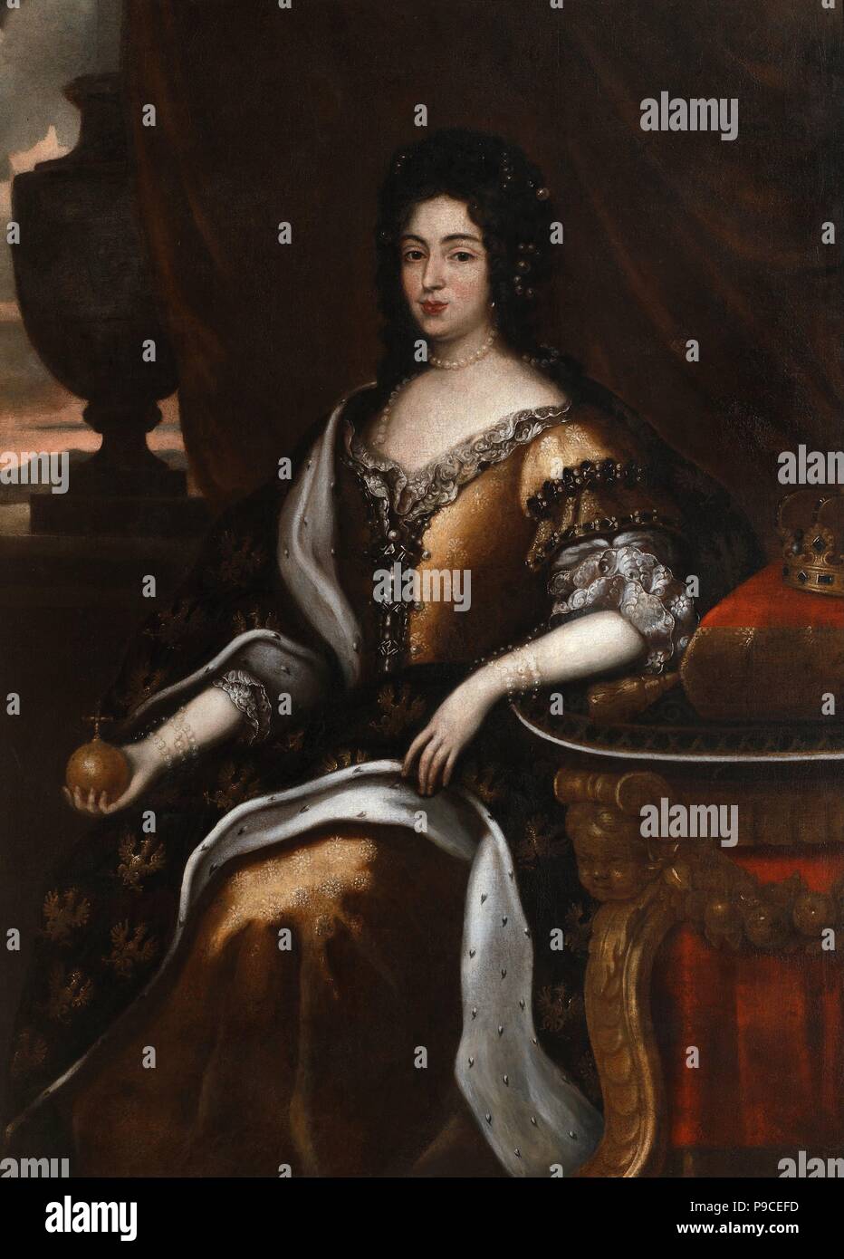 Portrait of Queen Marie Casimire. Museum: Wilanów Palace Museum Stock ...