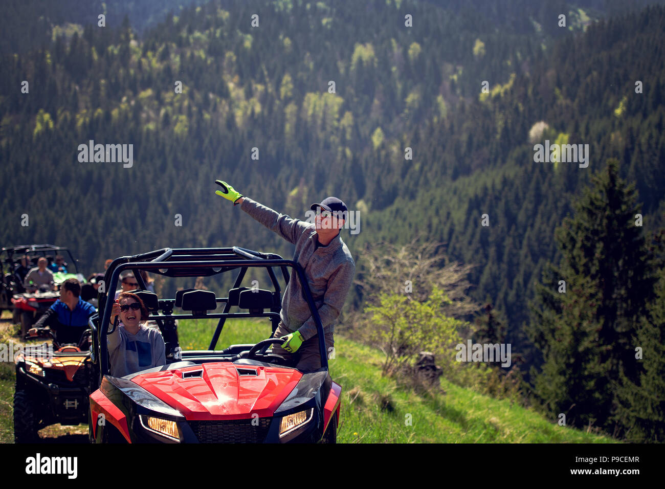 man riding atv vehicle on off road track ,people outdoor sport ...