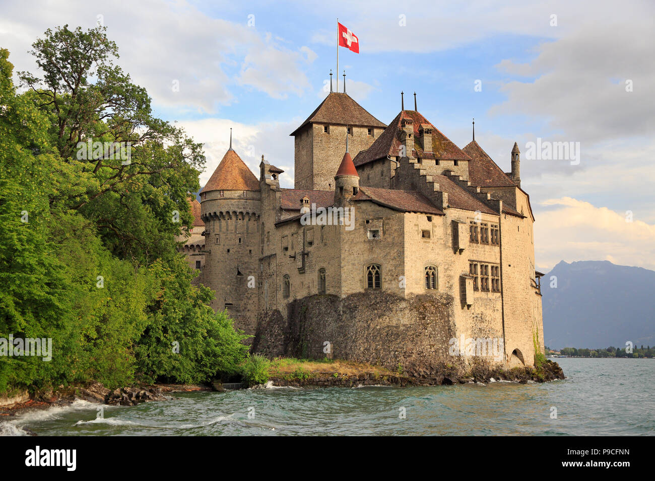 Chillon Castle on Lake Geneva, Switzerland Stock Photo - Alamy