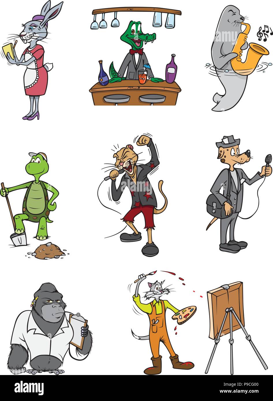 vector collection of animal professions Stock Vector Image & Art - Alamy