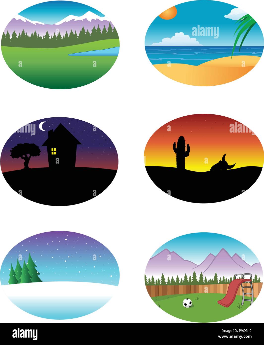 Winter morning on beach Stock Vector Images - Alamy