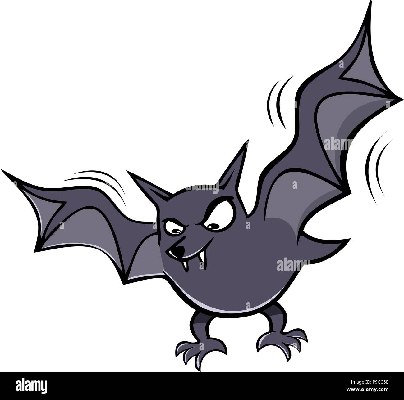 cartoon vector illustration of a bat flying Stock Vector Image & Art ...