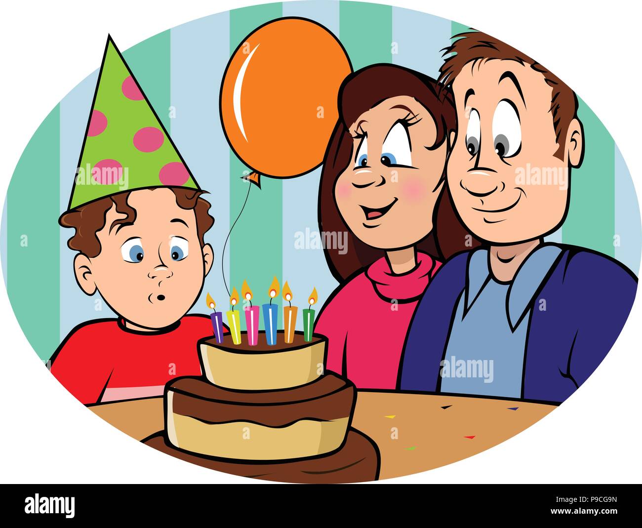 cartoon vector illustration of a birthday boy Stock Vector Image & Art ...