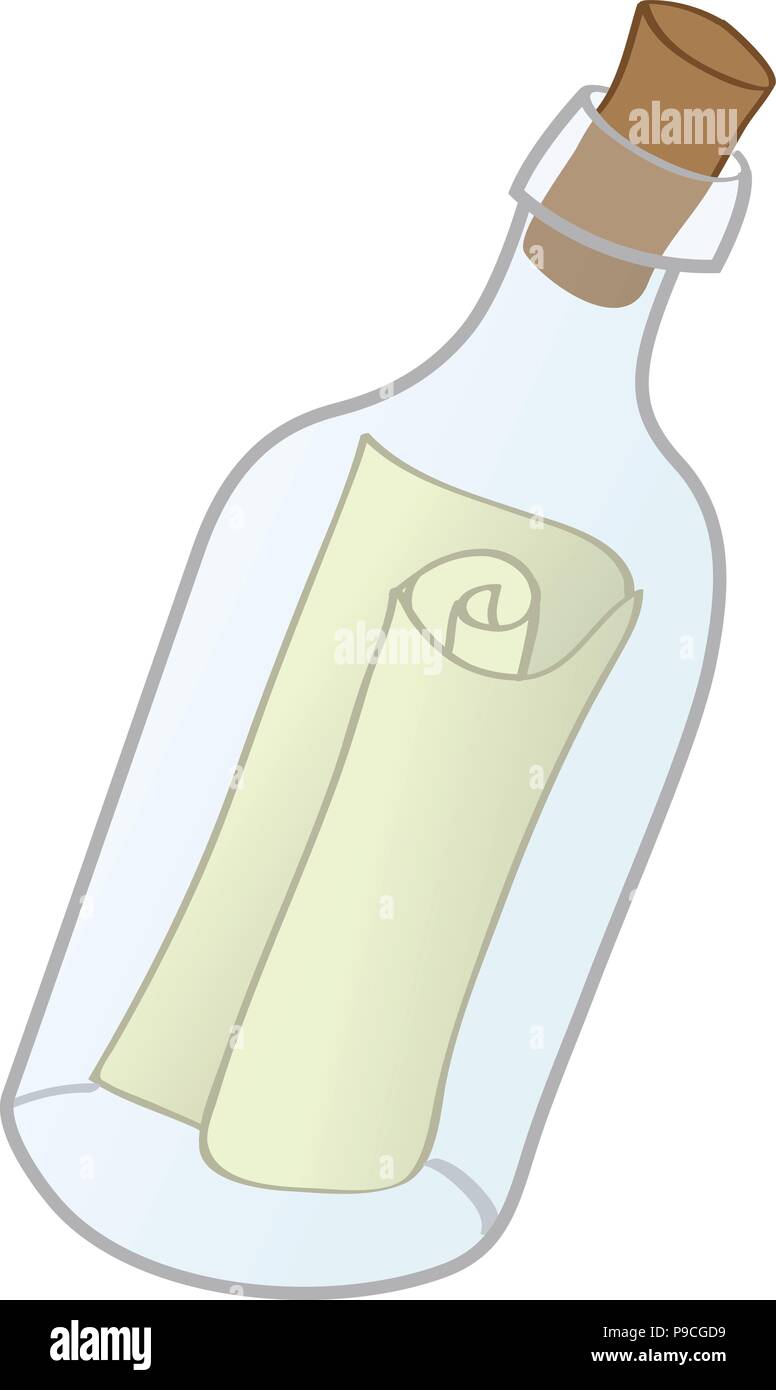 cartoon vector illustration of a message in bottle Stock Vector Image ...